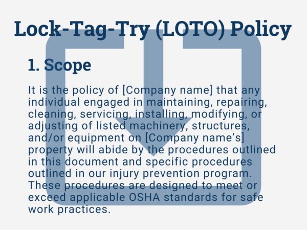 How to Write a LOTO Policy | DOC Template | Safesite Blog